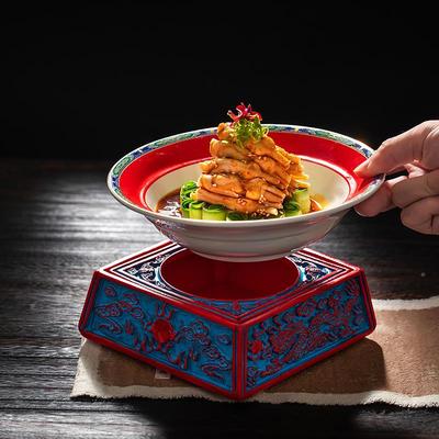 特色酒店龙盅餐菜厅式创意个性中碗酒店冷盘小纹炒PKL碟子意境菜