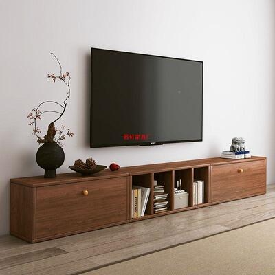 柜实木电柜厅家用收纳储物一视体靠墙落地小户型电视柜茶几客BER