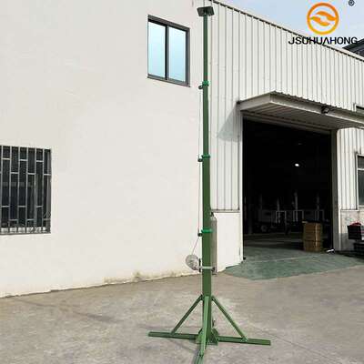 监控手摇升降自立杆3米6米多段伸缩杆Manual lifting mast