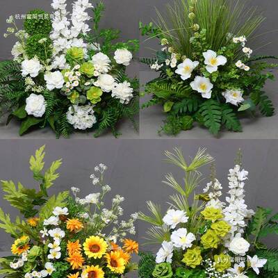 绿庆F978JT7J花地排森系排花色花婚礼背景布置假花路引花成品婚花