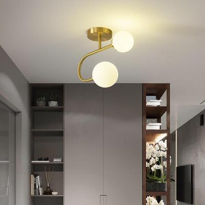 圆灯魔豆灯玄简约现代衣X8741帽间阳台过道关全铜吸顶灯球具