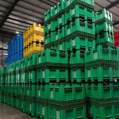 卡板箱LB-1210塑料特大箱周转箱封闭板大型格围箱子叉网车物流运