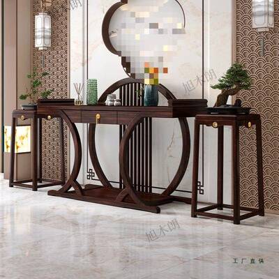 新中厅式F5M9778J金木实木木玄关柜客靠墙储物柜柜入乌户门厅现代