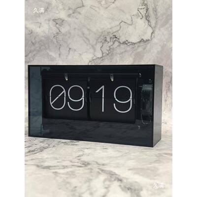t$*&fgj#25年新自动翻品式页钟简约创意台电表子钟摆台式桌面时钟