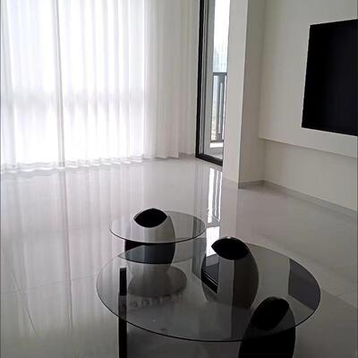 圆形茶现几客厅简家用小户型轻奢代茶茶桌约创意钢化玻璃几M-7548