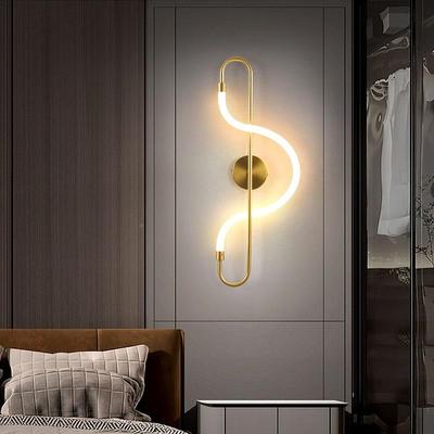 跨意境现网红led客厅背景条音符壁灯代线67781简约艺术卧室床头创