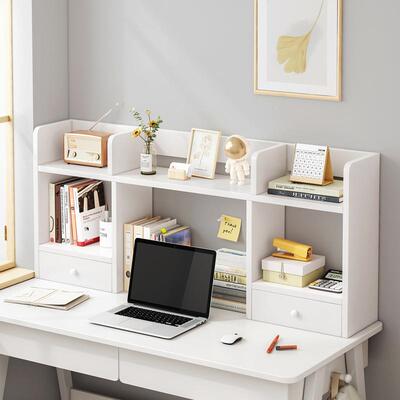 桌面书架简约现代办学习桌上架小子层加高收纳储物架简公UMC易多
