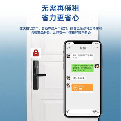 通通锁智能锁木门室内门锁防盗门锁指纹电子密码锁民宿日租公寓锁