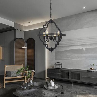 lof吊t美式餐厅灯业风卧室客厅吊吊灯美式乡村个性809创意工灯