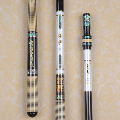 湛泸新款抄网杆碳素超硬超轻伸缩定位1.5 2.12.4米台钓抄网柄操网