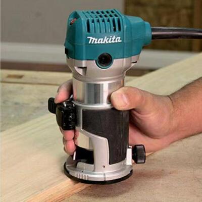 Makit牧木工修边机T07162a0R田2C木材雕刻机家用开槽机电木铣木雕