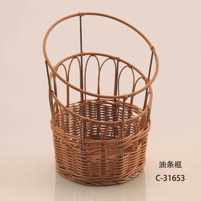 麦Mac戈gle藤编油篮条篮框法式纳面包框C-31653镂空法棒收篮储物