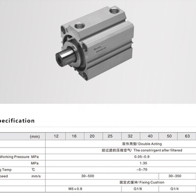 亿日气缸 ESDA 12 16 20 25 32 40 50 63 80 100 125 160*5 15 20