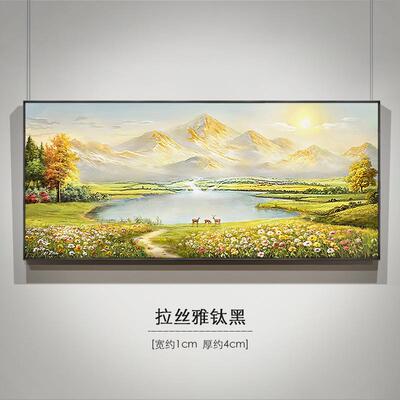 盆顺丰客厅装HHC饰画金山聚宝山水画绘纯手风景油现代轻奢高端画
