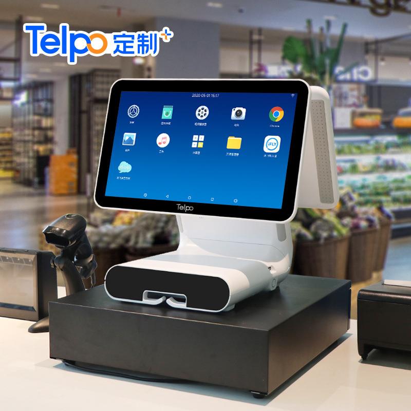 台式双屏收银机 15.6寸奶茶店超市结算终端原厂TPS650支持二开