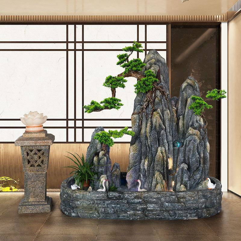 大型假庭山户外泉阳台花园喷院鱼FYU池别墅造景景观件循环流水摆