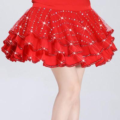 广场舞服装新款半身大摆裙亮片演出服吉特巴舞蹈裙子跳舞裙