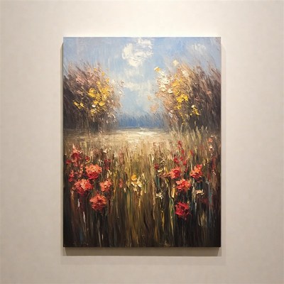 墨野集手绘油画抽象客厅装饰画入户玄关沙发背景墙现代肌理感挂画