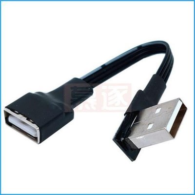 010USB延长线弯头90度直角柔软硅胶扁平线USB2。0弯头充电数据线
