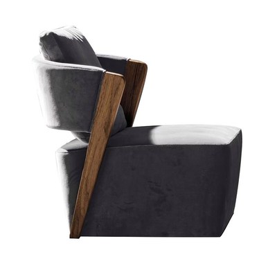 意式设计款休闲椅现代风格客厅单人沙发售楼处配套客厅洽谈沙发椅