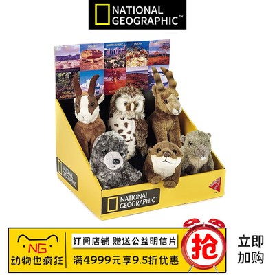 国家地理仿真动物猫头鹰土拨鼠羚羊山羊水獭海豹小号公仔玩偶玩具