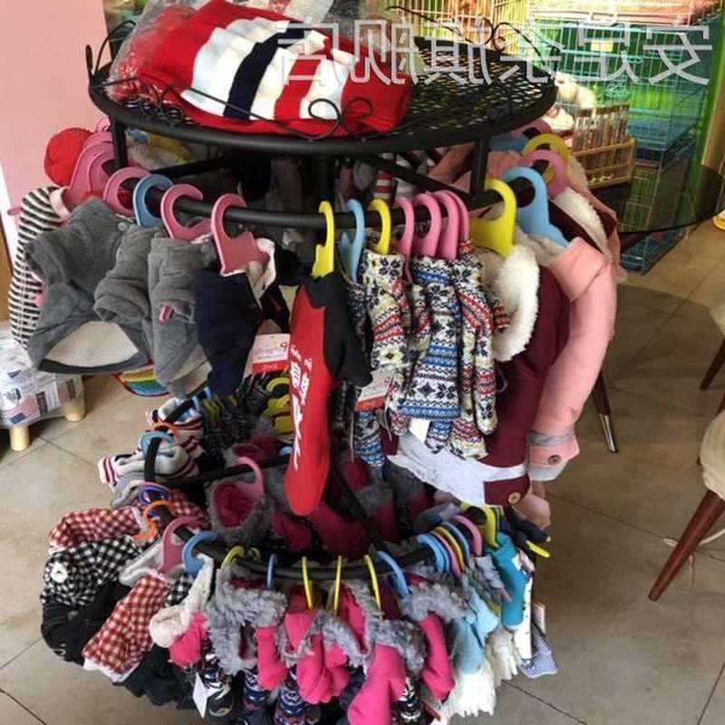 -新品铁艺挂衣架宠物用品展示货架内衣架圆形多层旋转落地式