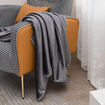 空调披肩毯办公室午睡毯子可穿式小毛毯盖腿斗篷披风午休毯纯色