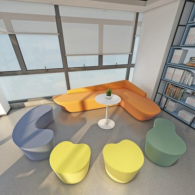 创意休闲休息区等候办公室洽谈室幼儿园接待异形培训机构沙发组合