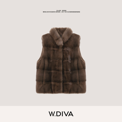 W.Diva【天成】俄罗斯进口紫貂芬兰SAGA皇冠级水貂马甲54C053318
