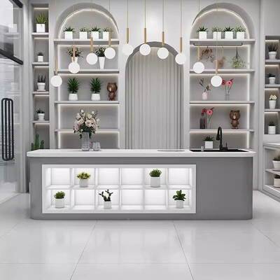 J简约现代花无品牌/店作台S收银司台花艺工作吧台水果店果切台公