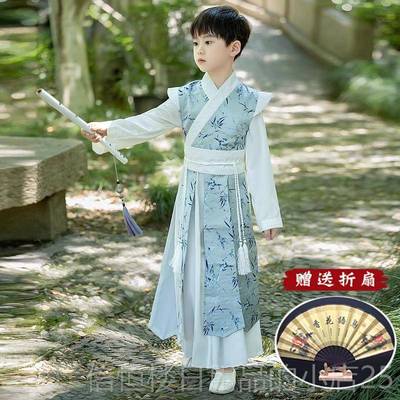 高档中国风男秋冬汉服童高端儿童少帅爷古装服气演出唐装古风演出