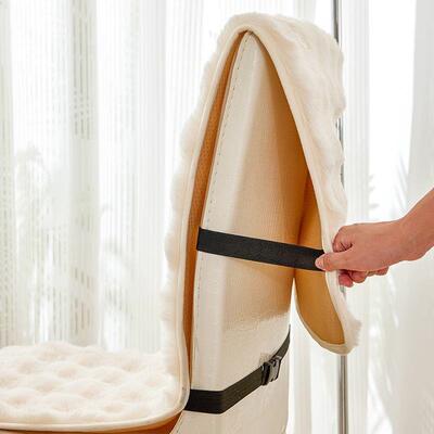 体兔毛防坐连体靠背垫冬天滑垫子办公室一靠OXK背椅座垫