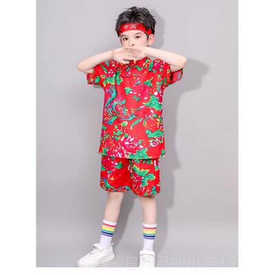 正品新款六儿一国童喜庆演出服东北大花布女童裙幼儿潮服中风子公