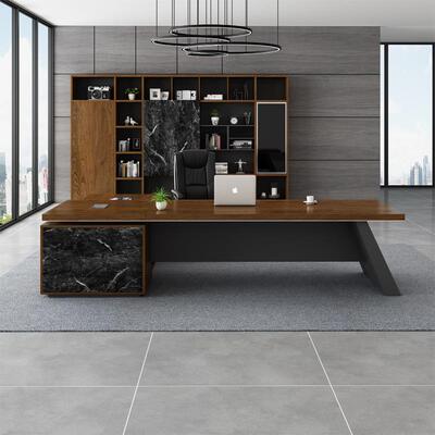 办公桌老板简总裁桌椅合家办公室具组桌MY-LBZ-0子大板经理主管班