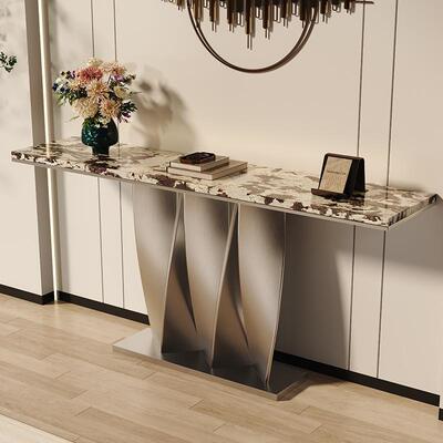 大石玄关台客厅理案过UOA条道靠墙走廊超窄条桌长条几入置户玄关