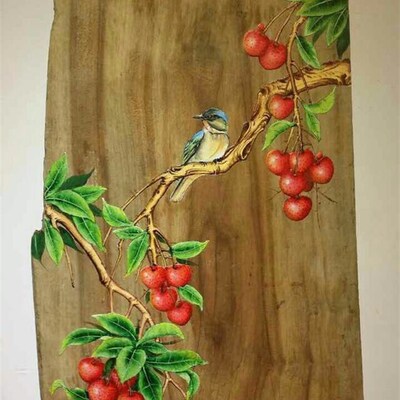 老樟木原生态风化木挂画壁饰壁画老木头手绘板画酒店客厅会所茶楼