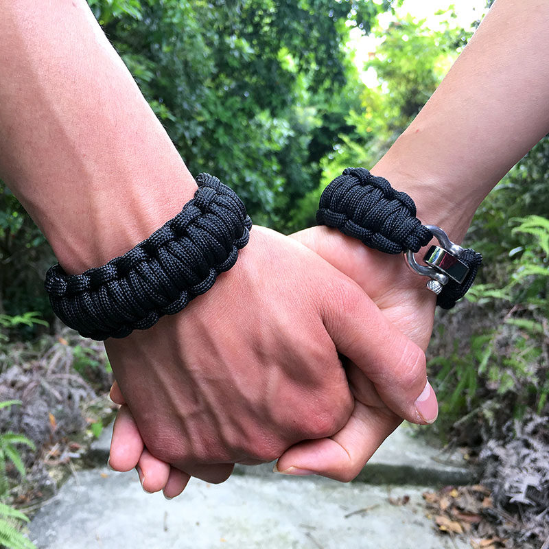 定制七芯伞绳手链手工编织战术多功能逃生绳登山荒野生存求生手环
