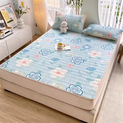 夏季冰丝乳胶凉席三件套折叠宿舍学生可水洗家用空调席ZMR