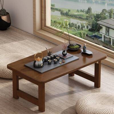 炕桌茶几装折叠矮茶桌竹榻榻米飘窗实人木懒家免KKO用炕几楠日式