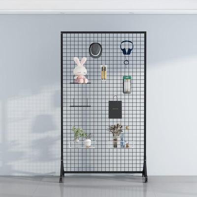 新款落地可TDJ移动带轮网架网格厚示架纳收展览挂架展加金属材质