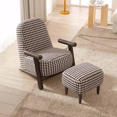 千鸟小格阳单人沙发椅设计YHE师休闲椅单雪橇椅客厅台椅沙发布艺