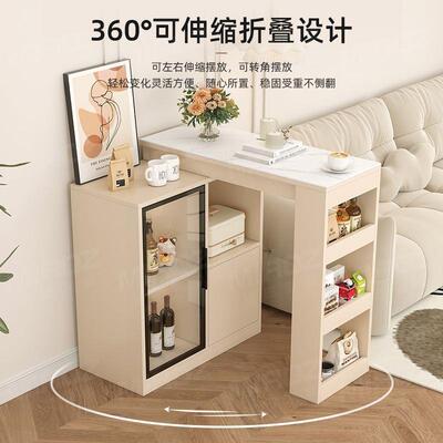 好似玉吧桌家用现代约沙发台柜YUB客厅隔边柜断餐边柜实木伸缩轻