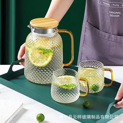 轻奢玻璃凉水壶用客厅高值大容颜量57299加厚锤纹全家玻璃冷水壶