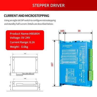 86闭环步进电机无品牌/动器套闭装HBS86H环驱动器雕刻机激光机驱