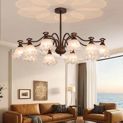 式式客厅吊灯创意网红铃兰朵复古52206乡村田园灯美具中古餐厅法