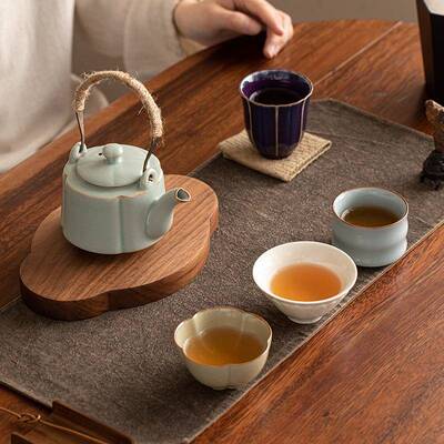 国故宫送文创22346五大名窑高功夫茶具套装潮一壶档四杯茶壶茶杯