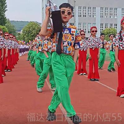 高档90旧时光复古港风0年代演出夏威服幼儿园儿童8夷摄影服装走秀