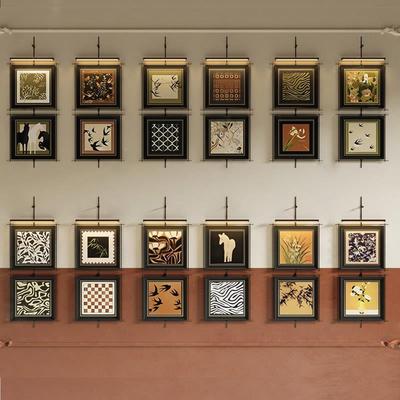 不锈钢支架饰画简约现代XYN设装计灯师款客l厅挂画酒店样板房ed壁