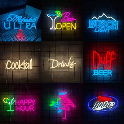 霓虹灯lde发光灯牌酒力吧氛围装饰灯亚克发CGE光字灯造型