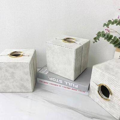 纸巾盒客厅轻奢意摆件HGZ03232商时用简约创奢现代华尚餐巾抽纸盒